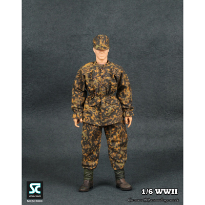 WWII German SS Uniforms Suit (Smock Camouflage) - Machinegun